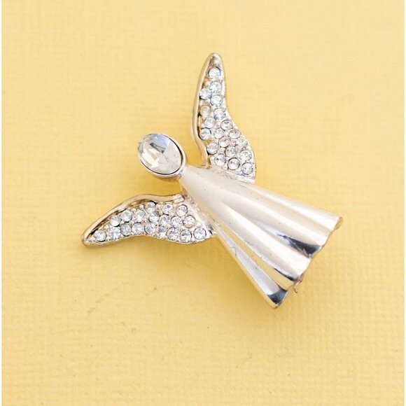 Monet | Jewelry | Vintage Angelic Symbol Art Deco Rhinestone Brooch By ...